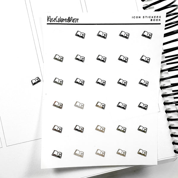 Icon Sticker Sheets - Book – Rose Colored Daze