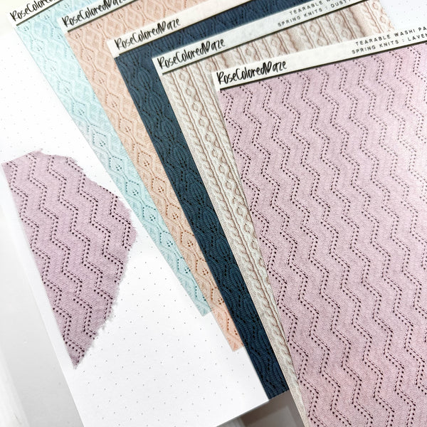Washi Paper Tearable Stickers - Spring Knits – Rose Colored Daze