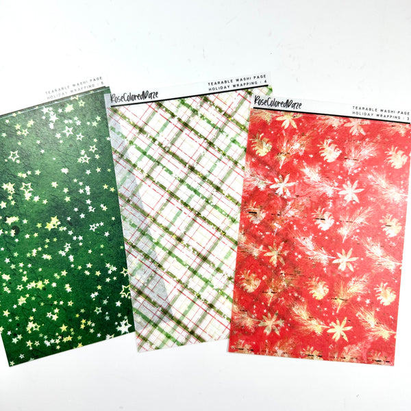 Washi Paper Tearable Stickers - Holiday Wrapping – Rose Colored Daze
