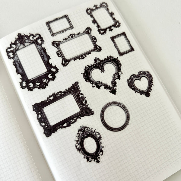 Transparent Matte Sticker Sheet - Gothic Frames – Rose Colored Daze
