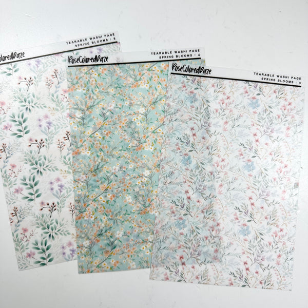 Washi Paper Tearable Stickers - Spring Blooms – Rose Colored Daze