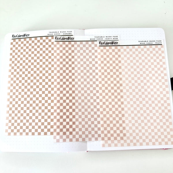 Washi Paper Tearable Stickers - Boho Check – Rose Colored Daze