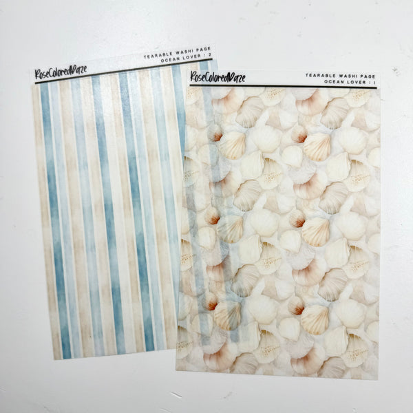 Washi Paper Tearable Stickers - Ocean Lover – Rose Colored Daze