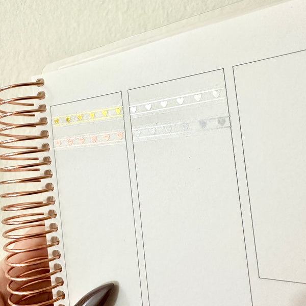Perforated Header Overlay Tape- Lines & Hearts – Rose Colored Daze