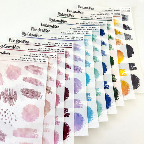 Transparent Matte Sticker Sheets - Abstract Monochrome and Duochrome E ...