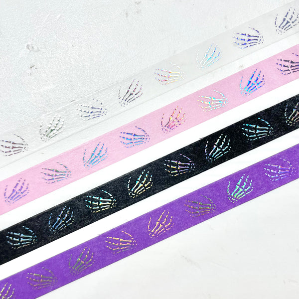 Raised Foil Washi Tape - 10mm - Skeleton Hands – Rose Colored Daze